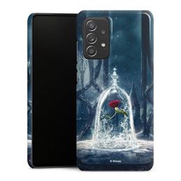 DeinDesign Galaxy A52s 5G Handy Premium Case Smartphone Handyh&uuml;lle Schutzh&uuml;lle gl&auml;nzend Rose The Beauty And The Beast Disney Princess Premium Case