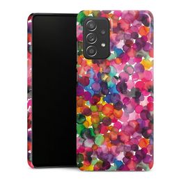 DeinDesign Galaxy A52s 5G Handy Premium Case Smartphone Handyh&uuml;lle Schutzh&uuml;lle gl&auml;nzend Water Colour Colourful Points Premium Case