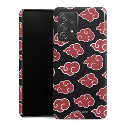 DeinDesign Galaxy A52s 5G Handy Premium Case Smartphone Handyh&uuml;lle Schutzh&uuml;lle gl&auml;nzend Naruto Shippuden Pattern Akatsuki Premium Case