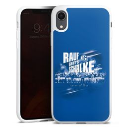 DeinDesign iPhone Xr Handy Silikon H&uuml;lle Case wei&szlig; Handyh&uuml;lle Official Licensed Product Ascent Fc Schalke 04 Silikon Case