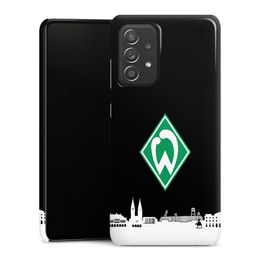 DeinDesign Galaxy A52s 5G Handy Premium Case Smartphone Handyh&uuml;lle Schutzh&uuml;lle gl&auml;nzend Sv Werder Bremen Skyline Official Licensed Product Premium Case