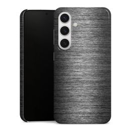 DeinDesign Galaxy S24 Handy Premium Case Smartphone Handyh&uuml;lle Schutzh&uuml;lle gl&auml;nzend Anthracite Metallic Look Metal Premium Case