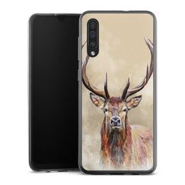 DeinDesign Galaxy A50 Handy Silikon H&uuml;lle Case transparent Handyh&uuml;lle Animal Look Deer Reindeer Silikon Case