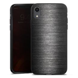 DeinDesign iPhone Xr Handy Silikon H&uuml;lle Case schwarz Handyh&uuml;lle Anthracite Metallic Look Metal