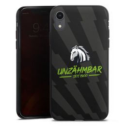DeinDesign iPhone Xr Handy Silikon H&uuml;lle Case schwarz Handyh&uuml;lle Horse Borussia M&ouml;nchengladbach Official Licensed Product