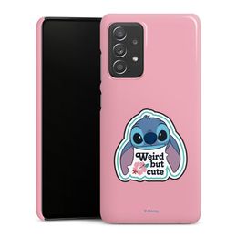 DeinDesign Galaxy A52s 5G Handy Premium Case Smartphone Handyh&uuml;lle Schutzh&uuml;lle gl&auml;nzend Lilo & Stitch Sayings Disney Premium Case