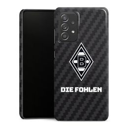 DeinDesign Galaxy A52s 5G Handy Premium Case Smartphone Handyh&uuml;lle Schutzh&uuml;lle gl&auml;nzend Borussia M&ouml;nchengladbach Carbon Gladbach Premium Case
