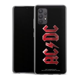 DeinDesign Galaxy A32 4G Handy Silikon H&uuml;lle Case transparent Handyh&uuml;lle Acdc Merchandise Logo Silikon Case