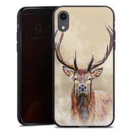 DeinDesign iPhone Xr Handy Silikon H&uuml;lle Case schwarz Handyh&uuml;lle Animal Look Deer Reindeer