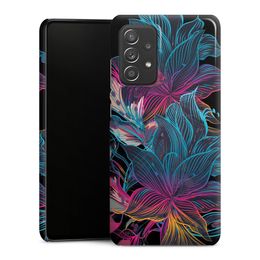 DeinDesign Galaxy A52s 5G Handy Premium Case Smartphone Handyh&uuml;lle Schutzh&uuml;lle gl&auml;nzend Colourful Flowers Neon Premium Case