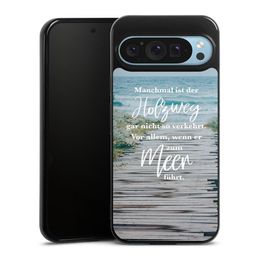 DeinDesign Google Pixel 9 Handy Silikon H&uuml;lle Case schwarz Handyh&uuml;lle Statement Beach Spruch