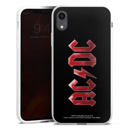 DeinDesign iPhone Xr Handy Silikon H&uuml;lle Case wei&szlig; Handyh&uuml;lle Acdc Merchandise Logo Silikon Case