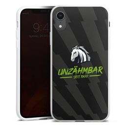DeinDesign iPhone Xr Handy Silikon H&uuml;lle Case wei&szlig; Handyh&uuml;lle Horse Borussia M&ouml;nchengladbach Official Licensed Product Silikon Case