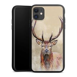 DeinDesign iPhone 11 Handy Premium Silikon H&uuml;lle Handyh&uuml;lle schwarz Case Deer Animal Look Reindeer Silikon Premium Case
