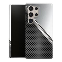 DeinDesign Galaxy S24 Ultra Handy Premium Case Smartphone Handyh&uuml;lle Schutzh&uuml;lle gl&auml;nzend Steel Metall Carbon Premium Case