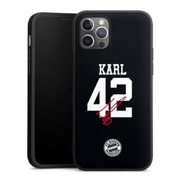 DeinDesign iPhone 12 Pro Handy Premium Silikon H&uuml;lle Handyh&uuml;lle schwarz Case Merchandise Fc Bayern M&uuml;nchen Lennart Karl Silikon Premium Case