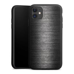 DeinDesign iPhone 11 Handy Premium Silikon H&uuml;lle Handyh&uuml;lle schwarz Case Anthracite Metallic Look Metal Silikon Premium Case