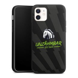 DeinDesign iPhone 12 Handy Premium Silikon H&uuml;lle Handyh&uuml;lle schwarz Case Horse Borussia M&ouml;nchengladbach Official Licensed Product Silikon Premium Case