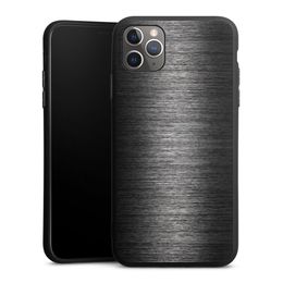 DeinDesign iPhone 11 Pro Max Handy Premium Silikon H&uuml;lle Handyh&uuml;lle schwarz Case Metal Metallic Look Anthracite Silikon Premium Case