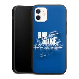 DeinDesign iPhone 12 mini Handy Premium Silikon H&uuml;lle Handyh&uuml;lle schwarz Case Official Licensed Product Ascent Fc Schalke 04 Silikon Premium Case