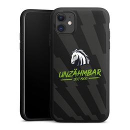 DeinDesign iPhone 11 Handy Premium Silikon H&uuml;lle Handyh&uuml;lle schwarz Case Horse Borussia M&ouml;nchengladbach Official Licensed Product Silikon Premium Case