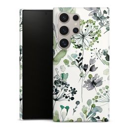 DeinDesign Galaxy S24 Ultra Handy Premium Case Smartphone Handyh&uuml;lle Schutzh&uuml;lle gl&auml;nzend Flowers Water Colour Eukalyptus Premium Case