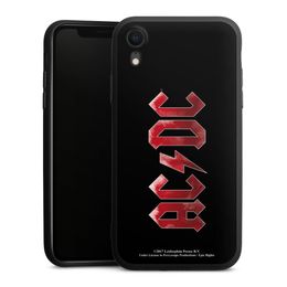 DeinDesign iPhone Xr Handy Premium Silikon H&uuml;lle Handyh&uuml;lle schwarz Case Acdc Merchandise Logo Silikon Premium Case