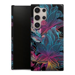 DeinDesign Galaxy S24 Ultra Handy Premium Case Smartphone Handyh&uuml;lle Schutzh&uuml;lle gl&auml;nzend Colourful Flowers Neon Premium Case