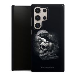 DeinDesign Galaxy S24 Ultra Handy Premium Case Smartphone Handyh&uuml;lle Schutzh&uuml;lle gl&auml;nzend Raven Skulls Skull Premium Case