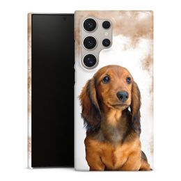 DeinDesign Galaxy S24 Ultra Handy Premium Case Smartphone Handyh&uuml;lle Schutzh&uuml;lle gl&auml;nzend Pet Dachshund Dog Premium Case