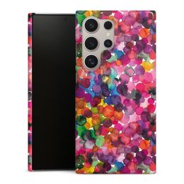 DeinDesign Galaxy S24 Ultra Handy Premium Case Smartphone Handyh&uuml;lle Schutzh&uuml;lle gl&auml;nzend Water Colour Colourful Points Premium Case