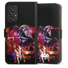 DeinDesign Galaxy A33 5G Handy Klapph&uuml;lle Handyh&uuml;lle aus Kunst Leder schwarz Flip Case Merchandise Star Wars Darth Vader Sideflip mit langer Lasche