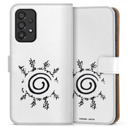 DeinDesign Galaxy A33 5G Handy Klapph&uuml;lle Handyh&uuml;lle aus Kunst Leder wei&szlig; Flip Case Siegel Naruto Shippuden Uzumaki Sideflip mit Lasche