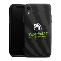 DeinDesign iPhone Xr Handy Premium Silikon H&uuml;lle Handyh&uuml;lle schwarz Case Horse Borussia M&ouml;nchengladbach Official Licensed Product Silikon Premium Case