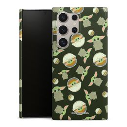 DeinDesign Galaxy S24 Ultra Handy Premium Case Smartphone Handyh&uuml;lle Schutzh&uuml;lle gl&auml;nzend Official Licensed Product Star Wars Muster Baby Yoda Premium Case