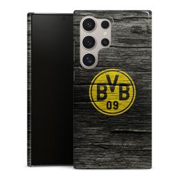 DeinDesign Galaxy S24 Ultra Handy Premium Case Smartphone Handyh&uuml;lle Schutzh&uuml;lle gl&auml;nzend Wooden Look Bvb Borussia Dortmund Premium Case