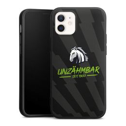 DeinDesign iPhone 12 mini Handy Premium Silikon H&uuml;lle Handyh&uuml;lle schwarz Case Horse Borussia M&ouml;nchengladbach Official Licensed Product Silikon Premium Case