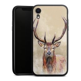 DeinDesign iPhone Xr Handy Premium Silikon H&uuml;lle Handyh&uuml;lle schwarz Case Animal Look Deer Reindeer Silikon Premium Case