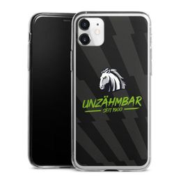DeinDesign iPhone 11 Handy Slim Case Silikon Handyh&uuml;lle transparent H&uuml;lle extra d&uuml;nn Horse Borussia M&ouml;nchengladbach Official Licensed Product Silikon Slim Case