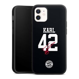 DeinDesign iPhone 12 mini Handy Premium Silikon H&uuml;lle Handyh&uuml;lle schwarz Case Merchandise Fc Bayern M&uuml;nchen Lennart Karl Silikon Premium Case