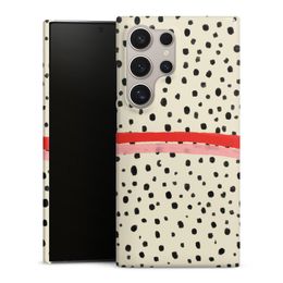 DeinDesign Galaxy S24 Ultra Handy Premium Case Smartphone Handyh&uuml;lle Schutzh&uuml;lle gl&auml;nzend Stripes Points Kunst Premium Case