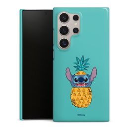 DeinDesign Galaxy S24 Ultra Handy Premium Case Smartphone Handyh&uuml;lle Schutzh&uuml;lle gl&auml;nzend Disney Lilo & Stitch Pineapple Premium Case