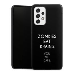 DeinDesign Galaxy A53 5G Handy Slim Case extra d&uuml;nn Silikon Handyh&uuml;lle schwarz H&uuml;lle Funny Zombie Statement Silikon Slim Case