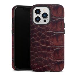 DeinDesign iPhone 13 Pro Handy Panzer Handyh&uuml;lle robuste Outdoor H&uuml;lle Schutzh&uuml;lle matt Crocodile Leather Animal Print Tough Case