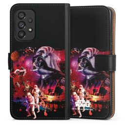 DeinDesign Galaxy A53 5G Handy Klapph&uuml;lle Handyh&uuml;lle aus Kunst Leder schwarz Flip Case Merchandise Star Wars Darth Vader Sideflip mit langer Lasche
