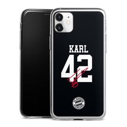 DeinDesign iPhone 11 Handy Slim Case Silikon Handyh&uuml;lle transparent H&uuml;lle extra d&uuml;nn Lennart Karl Merchandise Fc Bayern M&uuml;nchen Silikon Slim Case