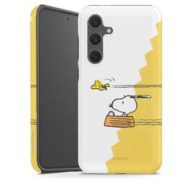 DeinDesign Galaxy S24 FE 5G Handy Panzer Handyh&uuml;lle robuste Outdoor H&uuml;lle Schutzh&uuml;lle gl&auml;nzend Snoopy Peanuts Children Tough Case