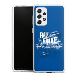 DeinDesign Galaxy A33 5G Handy Silikon H&uuml;lle Case wei&szlig; Handyh&uuml;lle Official Licensed Product Ascent Fc Schalke 04 Silikon Case