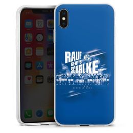 DeinDesign iPhone Xs Max Handy Silikon H&uuml;lle Case transparent Handyh&uuml;lle Official Licensed Product Ascent Fc Schalke 04 Silikon Case