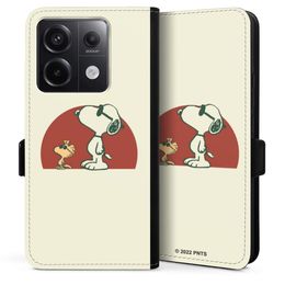 DeinDesign Xiaomi Redmi Note 13 Pro 5G Handy Klapph&uuml;lle Handyh&uuml;lle aus Kunst Leder schwarz Flip Case Snoopy Official Licensed Product Kindheit Sideflip mit 